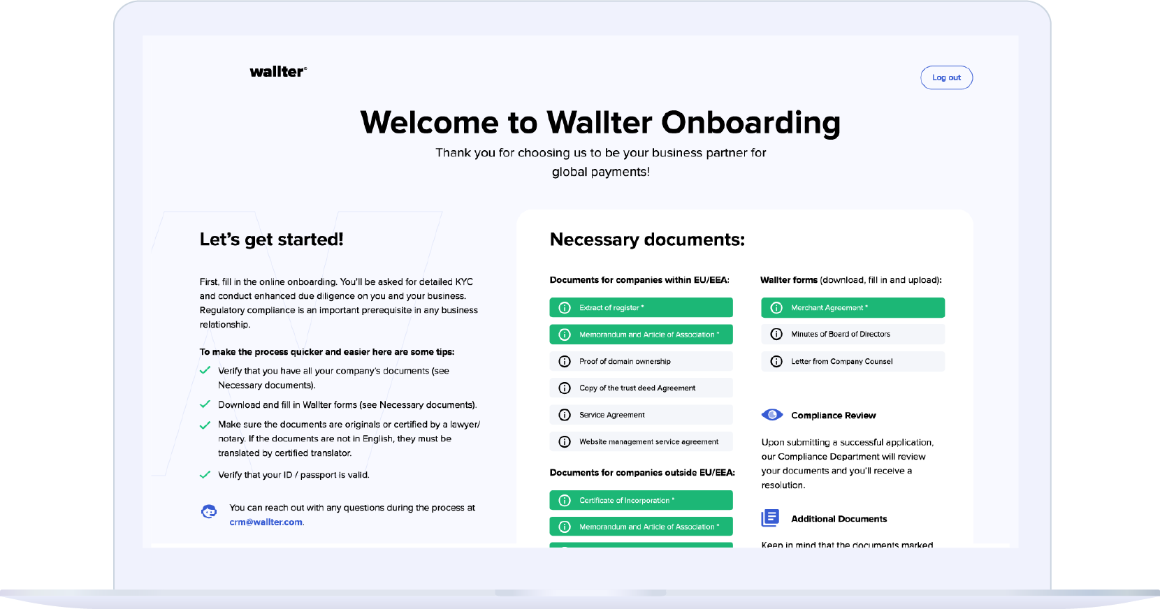 Say Hello to Our Enhanced Customer Onboarding Process - Wallter ...